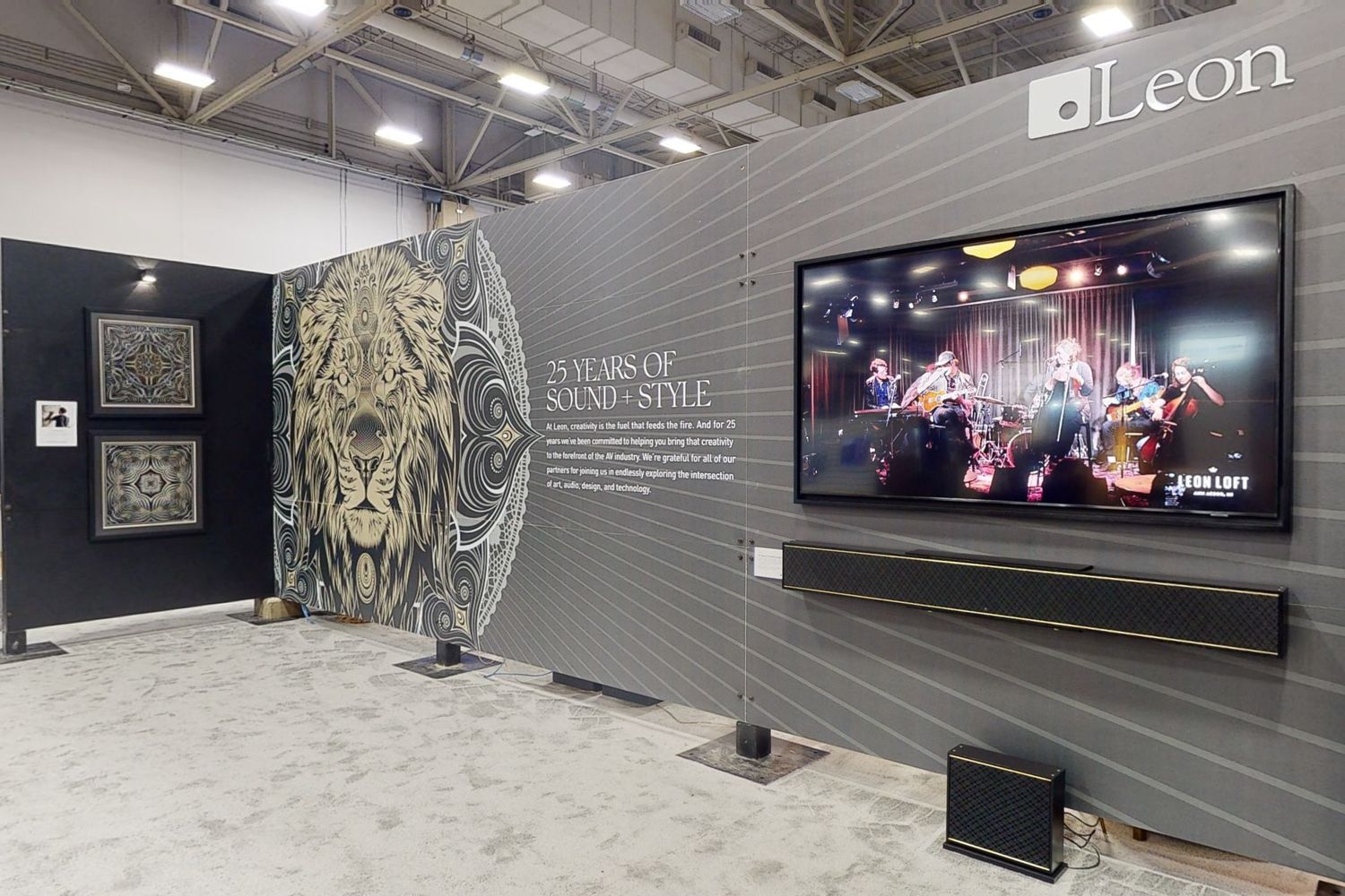 Tour CEDIA 2022 Booth from Leon Speakers on Openhaus